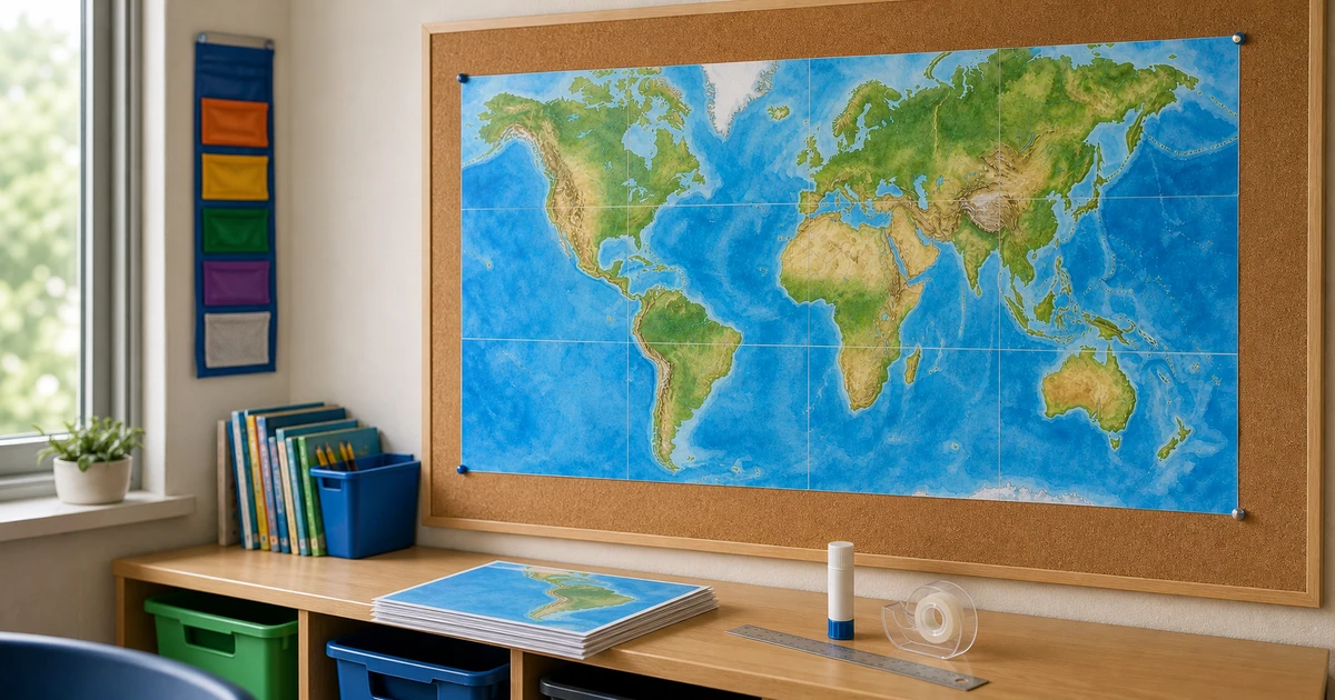 How to Make a Large Classroom World Map Poster at Home | Rasterbator